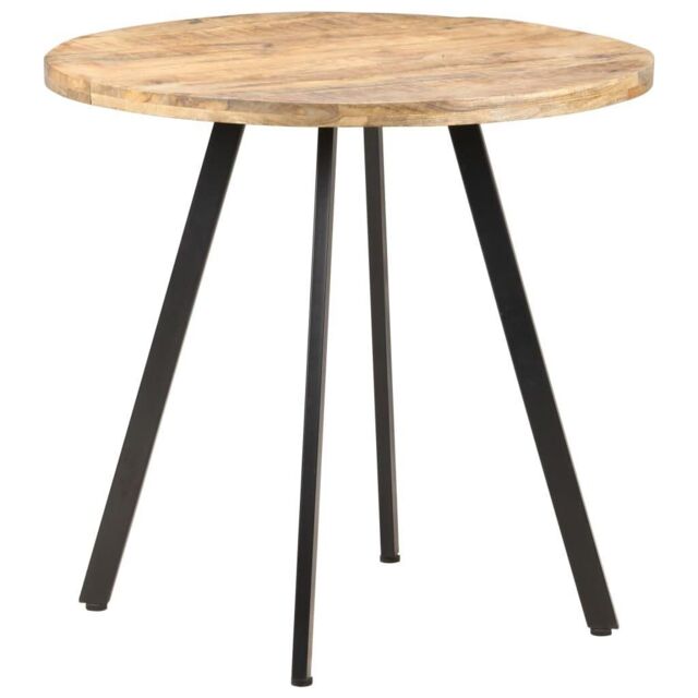 Dining Table 80 cm Rough Mango Wood by Debenhams | ufurnish.com