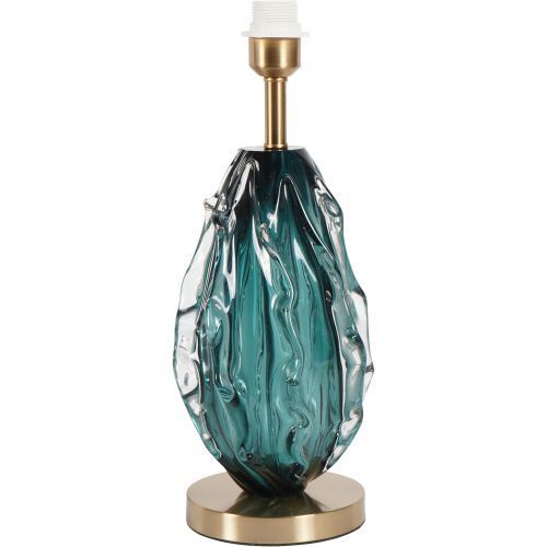 "Heydon Green Glass Table Lamp Base (Base Only) - E27 40W 16"" Shade ...