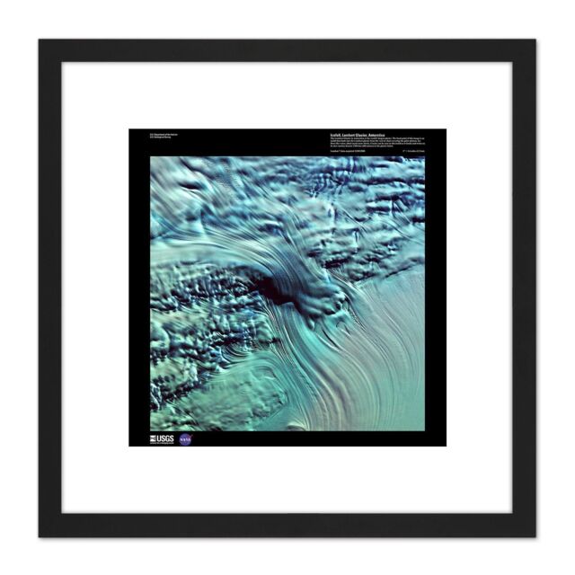 Science Map Satellite Antarctica Lamber Glacier Ice Replica 8X8 Inch ...