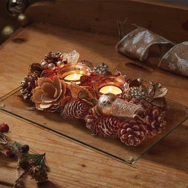 Double pinecone Tealight Holders by Debenhams | ufurnish.com