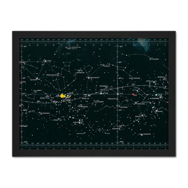 Wall Art Print NASA Space CSM-TEC Apollo 11 Star Chart Map Galaxy Large ...