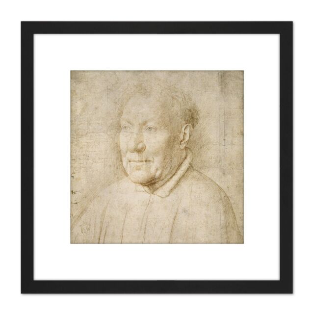 Van Eyck Portrait Cardinal Niccol Albergati Drawing 8X8 Inch Square ...