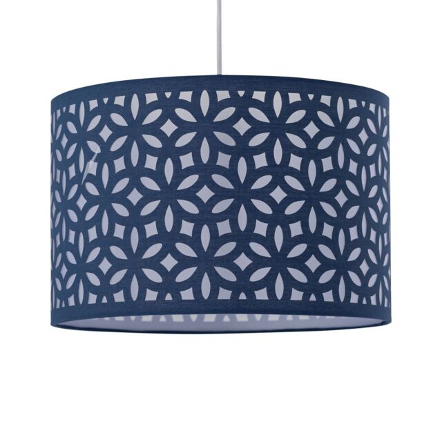 Navy Blue Laser Cut 30cm Pendant Lightshade by Debenhams | ufurnish.com