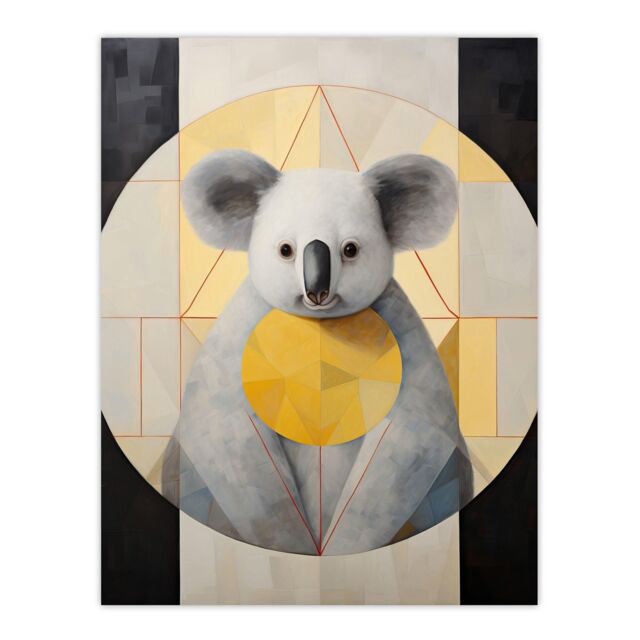 "Wee Blue Coo Wall Art Print King Koala Abstract Geometric Animal ...