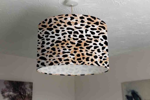 Benjamin Tate Design leopard rustic animal print ceiling lamp shade in ...