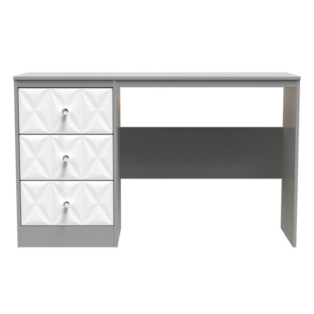 Ready Assembled 2 U Memphis 3 Drawer Desk (Ready Assembled) in Mid Grey ...