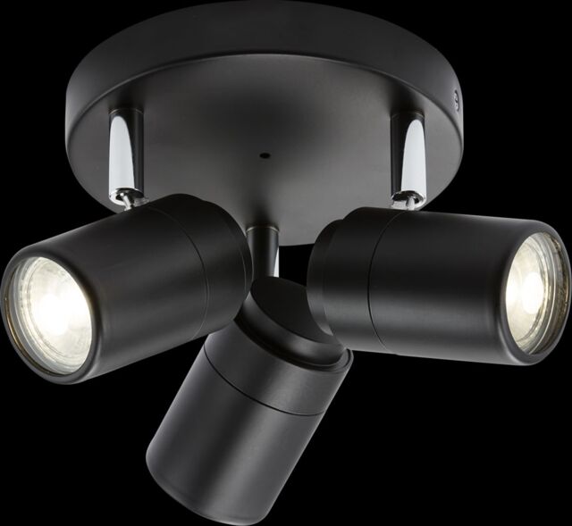 Netlighting GU10 Triple Spotlight Matt Black 230V IP44 20W by Debenhams ...