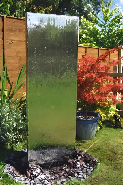 Freestanding Stainless Steel Water Wall Cascade Water Feature Fountain ...