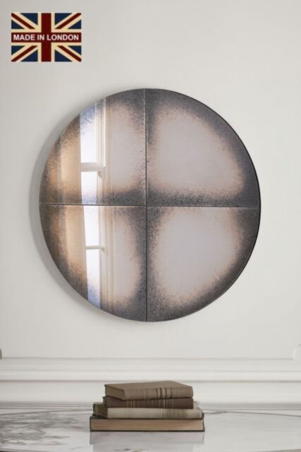 Yearn Mirrors Chelsea Round Antiqued Wall Mirror in Black by Debenhams ...