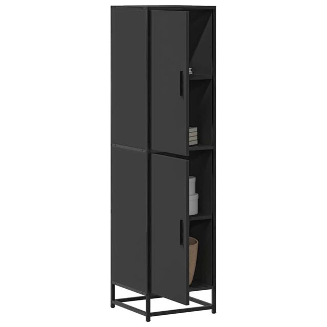 Highboard Black 35.5x35x139 cm Engineered Wood and Metal by Debenhams ...