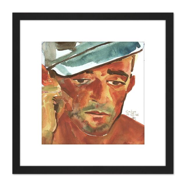 Painting 1946 Cairo Picture 8X8 Inch Square Wooden Framed Wall Art ...