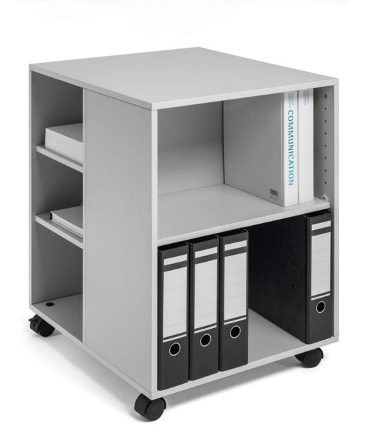 Durable 6 Shelve Office Filing Storage Trolley on Wheels - 75cm Grey by ...