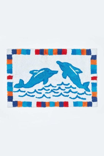 Cotton Tufted Blue Dolphins Kids Rug by Debenhams | ufurnish.com