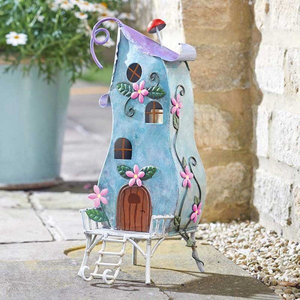 Blue Resin Fairy House 34cm (Pixie Palace) by Debenhams | ufurnish.com