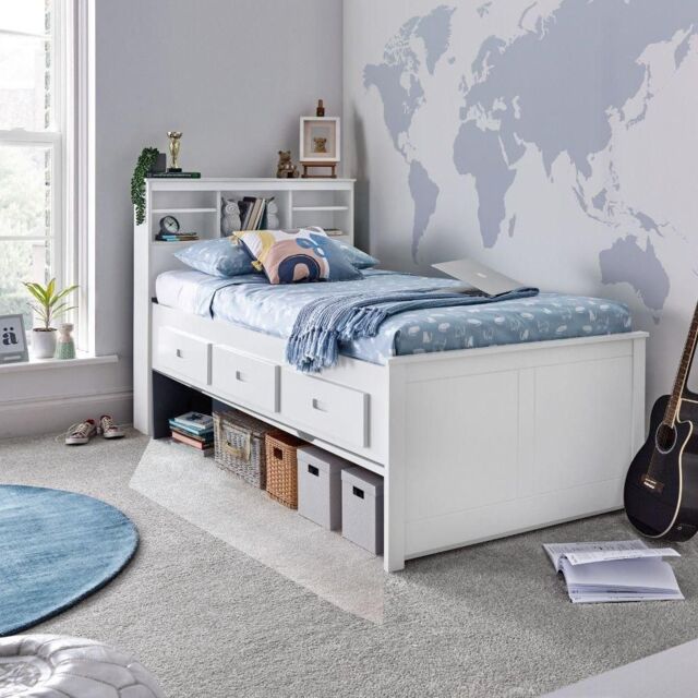 Bedmaster Venus Guest Bed With Drawers No Trundle in White - Size ...