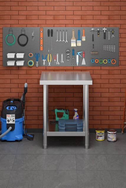 2 Tier Stainless Steel Multi-Funtional Prep Table Work Bench for ...