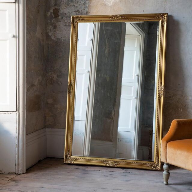 Extra Large Antique Gold Decorative Vintage Leaner Wall Mirror 168 x ...