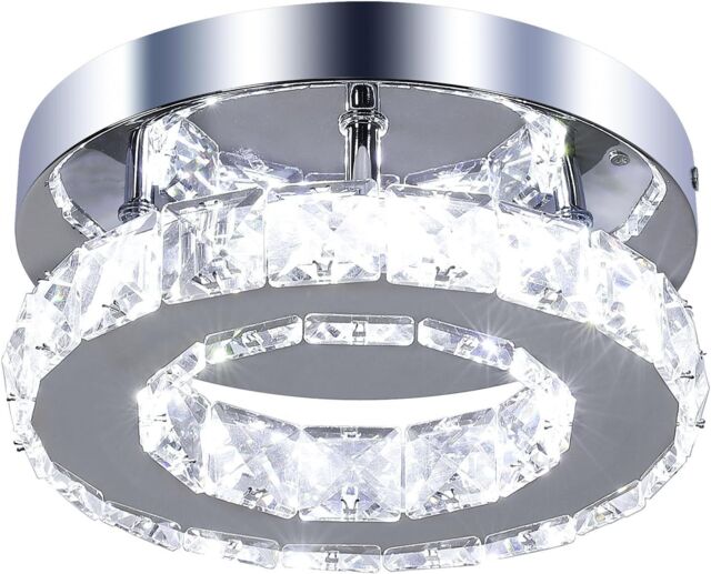 Modern Led Ceiling Light 12W Crystal Chandelier Chrome 6500K by ...
