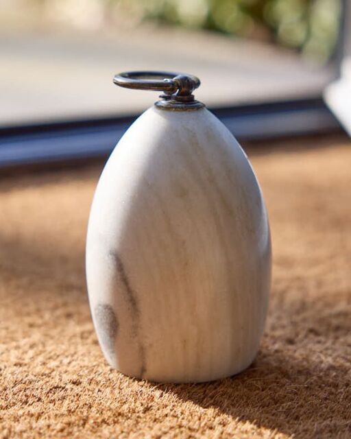 Dibor Contemporary White Marble Door Stopper Heavy Weight Decorative ...