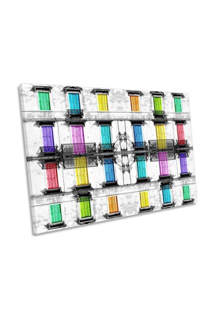 Italian Façade Window Shutters Architecture Canvas Wall Art Picture ...