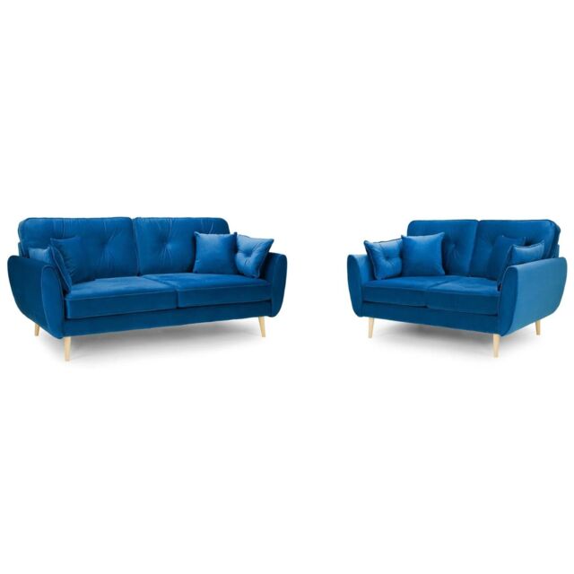 Zinc Sofa Velvet Upholstered Modern 3 Seater And 2 Seater Set by ...