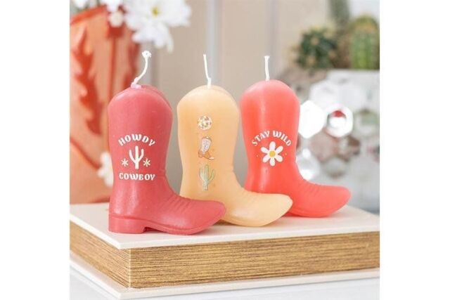 Set of 3 Cowboy Boot Candles by Debenhams | ufurnish.com