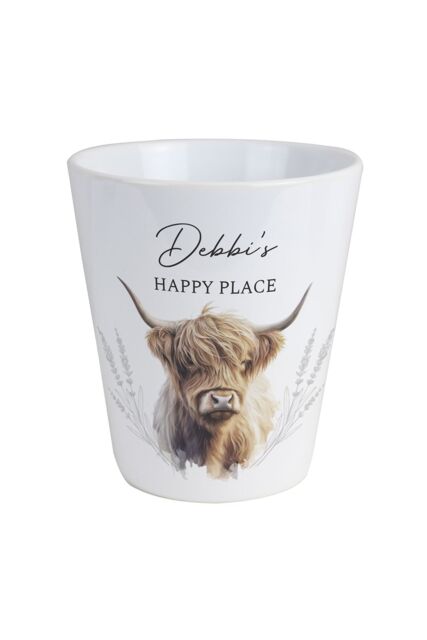 Personalised Memento Company Personalised Highland Cow Plant Pot in ...