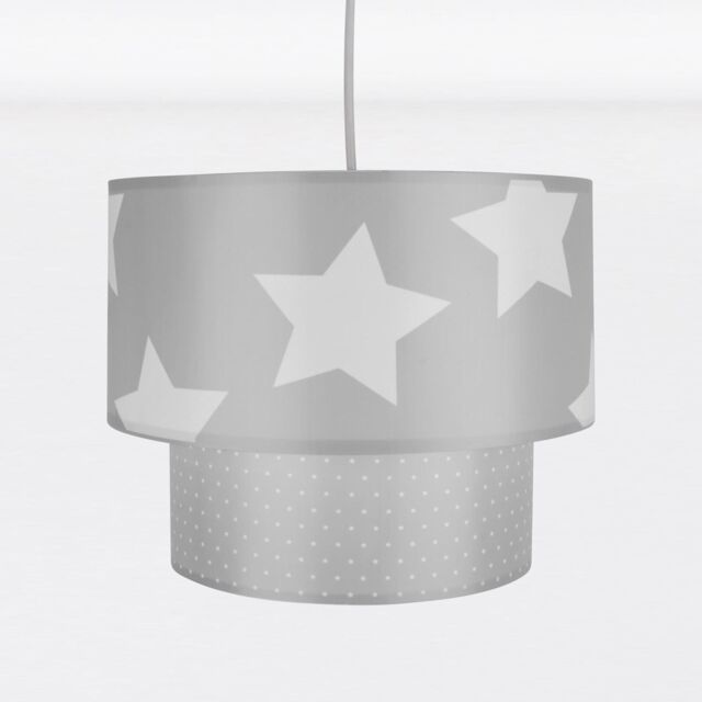 Grey & White Star Design Easy Fit Light Shade by Debenhams | ufurnish.com