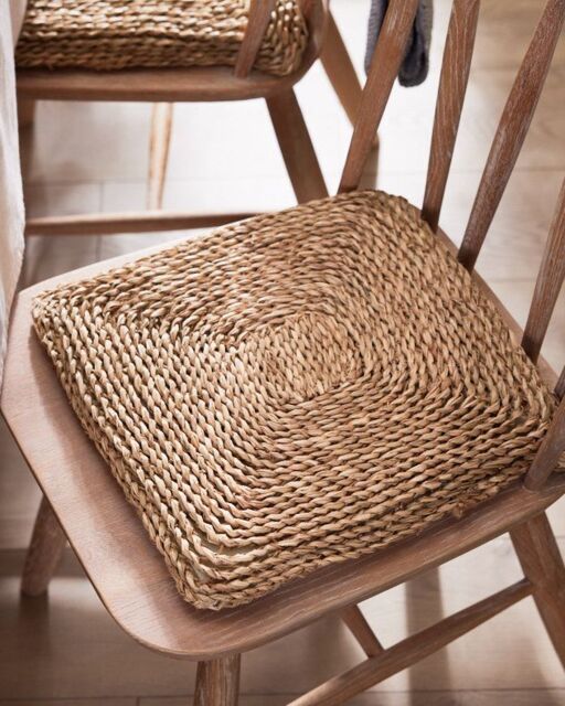 Natural Rattan Woven Seagrass Straw Indoor Outdoor Chair Seat Pad ...