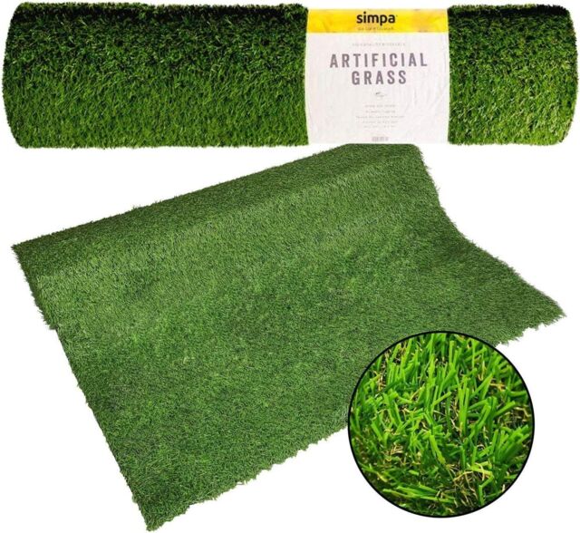 simpa Non Fade Artificial Grass Role 15mm Pile - 4m x 1m in Green by ...