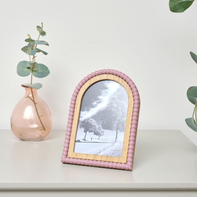 Pale Pink Arched Bobble Portrait Photo Frame - 4 X 6 by Debenhams ...