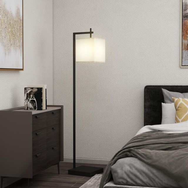 "HOMCOM 66"" Modern Floor Lamp for Living Room with 10 Brightness ...