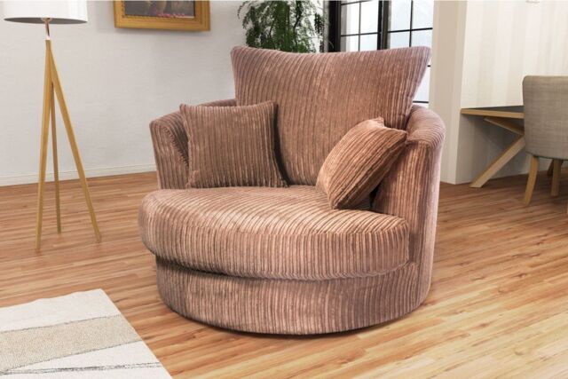 Milo Swivel Chair Jumbo Cord Fabric by Debenhams | ufurnish.com
