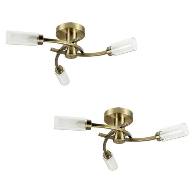 Claudia Pair of 3 Way Gold Ceiling Bar Light by Debenhams | ufurnish.com