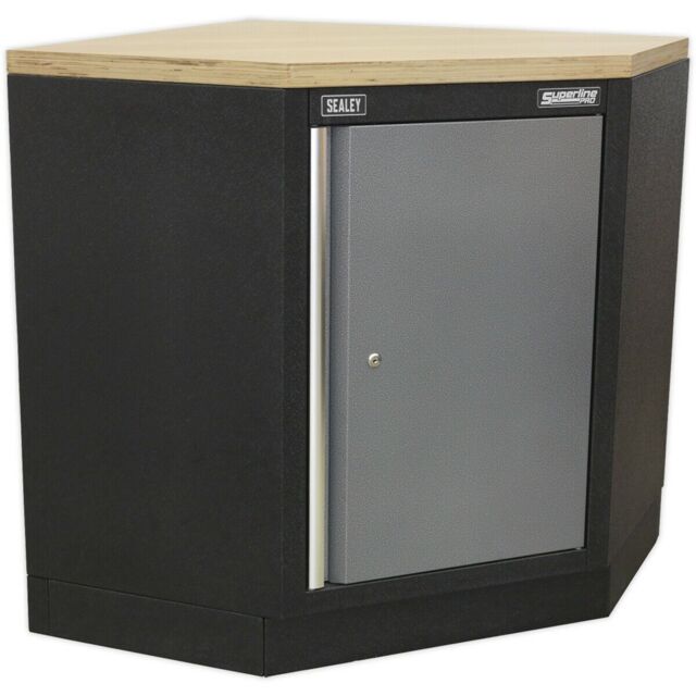 Loops 865mm Modular Corner Floor Cabinet - Adjustable Shelf - Lockable ...