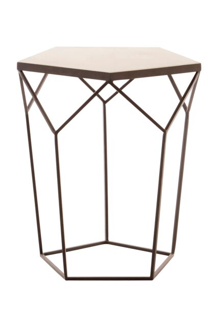 Shalimar Pentagonal Marble Top Side Table by Debenhams | ufurnish.com