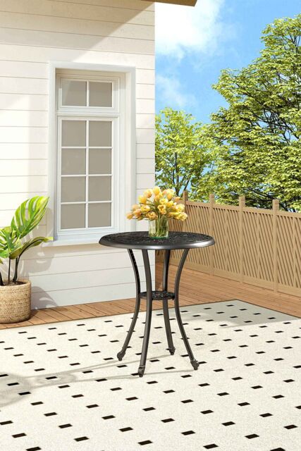 Living and Home Cloud Hollowed Out Round Patio Dining Table with ...
