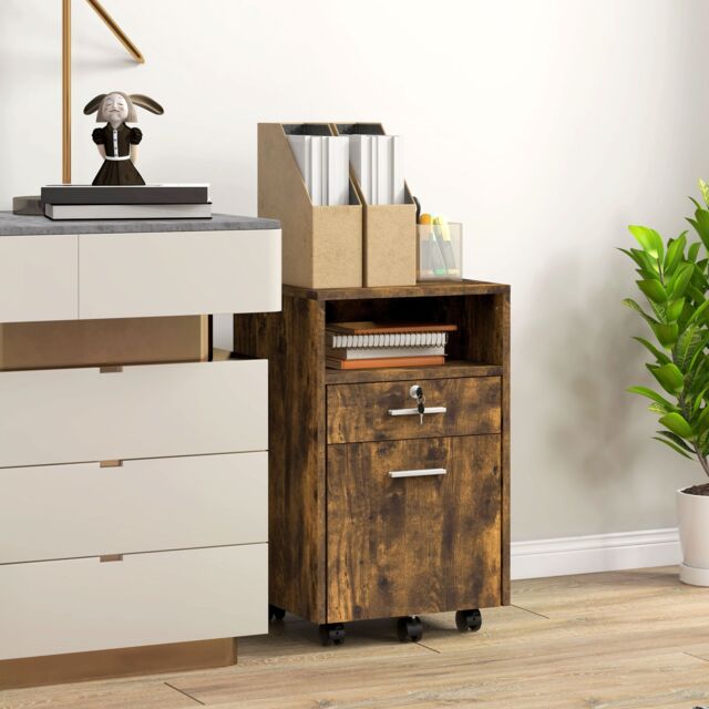 VINSETTO Mobile File Cabinet Lockable Documents Storage Unit w/ Five ...