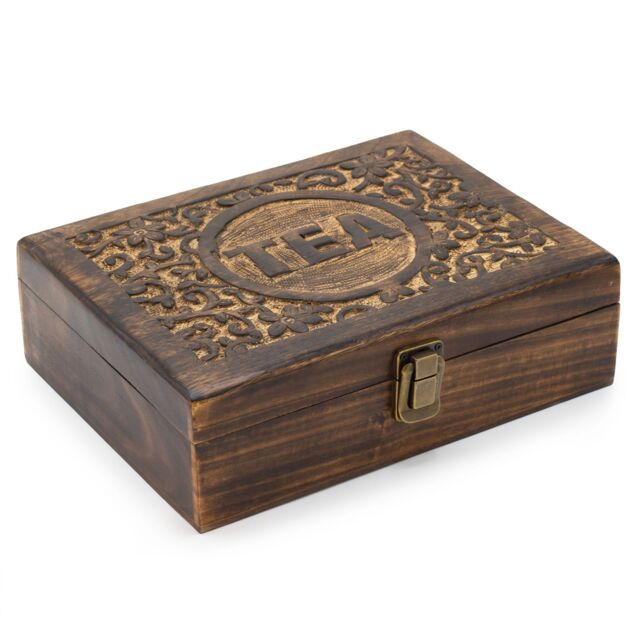 Mango Carved Tea Box - ( 12 compartments) by Debenhams | ufurnish.com