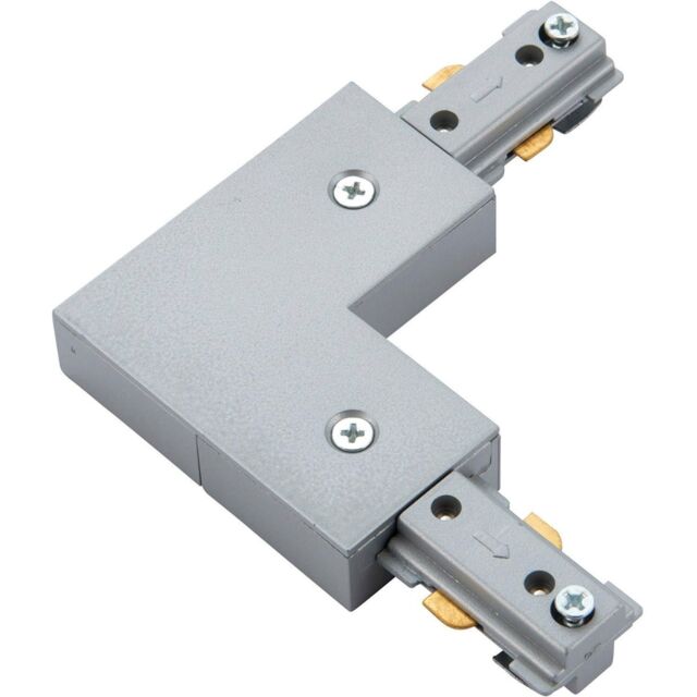 Commercial Track Light L Corner Connector - 107mm x 107mm - Silver Rail ...