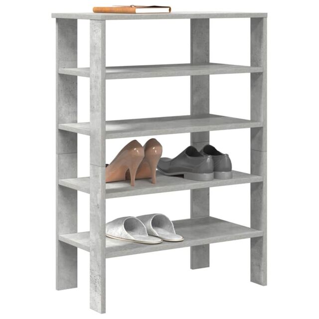Shoe Rack Concrete Grey 61x32x87.5 cm Engineered Wood by Debenhams ...