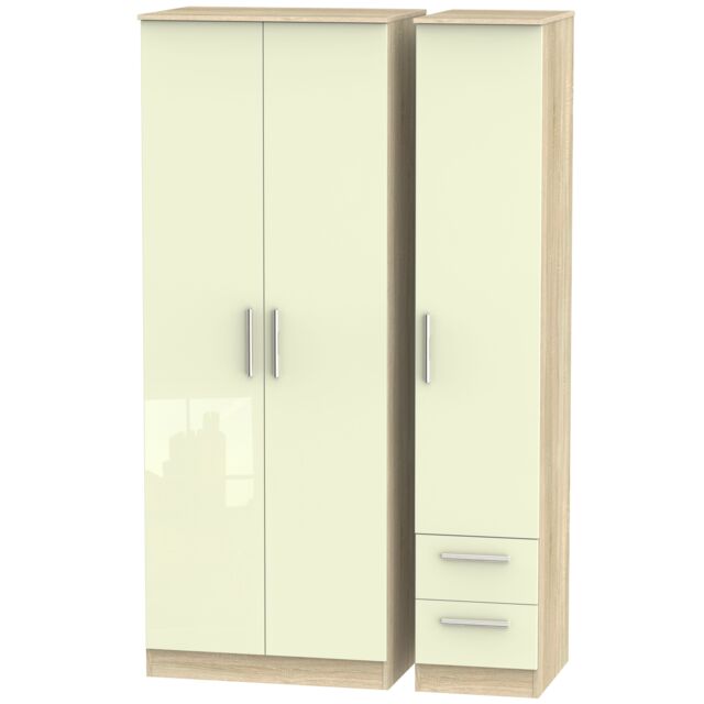 Ready Assembled 2 U Trent Tall Triple Plain + Drawer Wardrobe (Ready ...