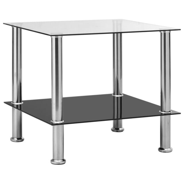 Berkfield Home Side Table Transparent 45x50x45 cm Tempered Glass in ...