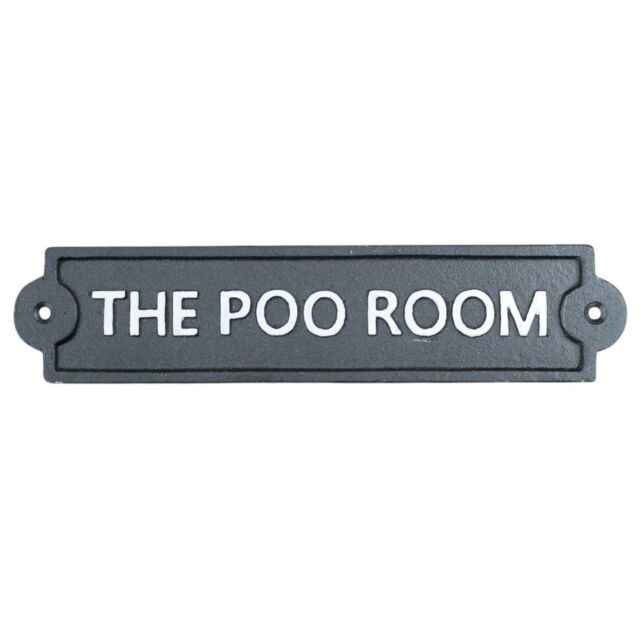 Cast Iron Wall Sign - The Poo Room by Debenhams | ufurnish.com