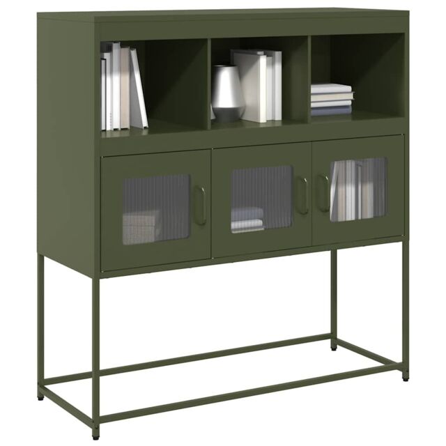 Berkfield Home Sideboard Olive Green 100.5x39x107 cm Cold-rolled Steel ...