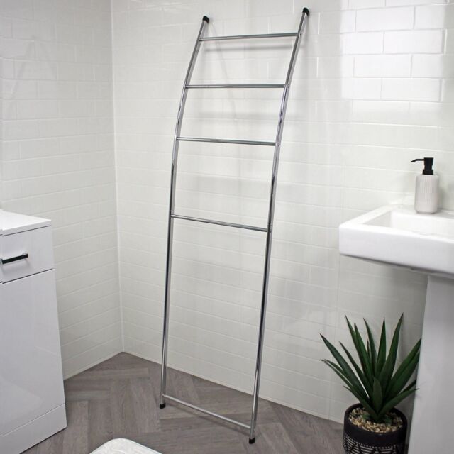 Apex Chrome Bathroom Freestanding Towel Rail Storage Ladder by ...