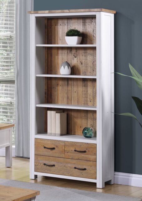 Baumhaus Splash of White - Large Open Bookcase with Drawers by ...