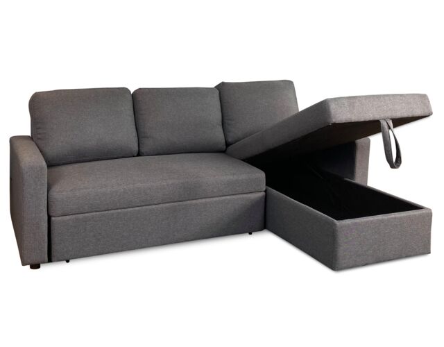 Reegan L Shaped Corner Sofa Bed with Hidden Storage and Reversible ...