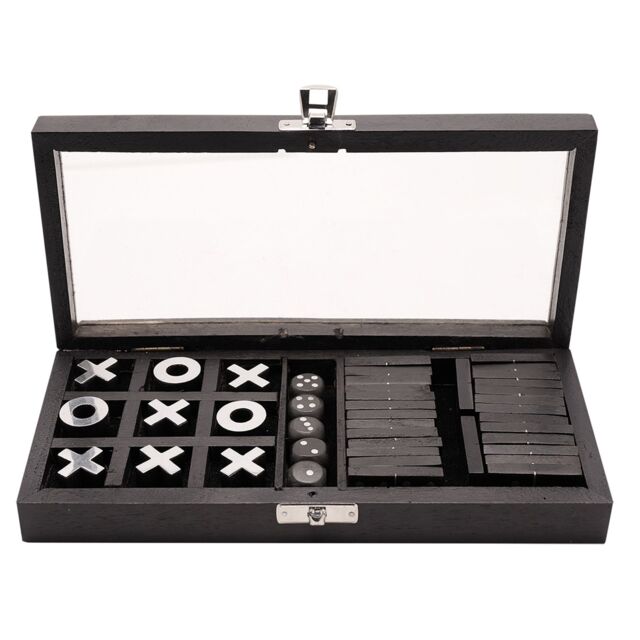 Harvey Makin Dominoes, Tic Tac Toe & Dice Set - Black by Debenhams ...