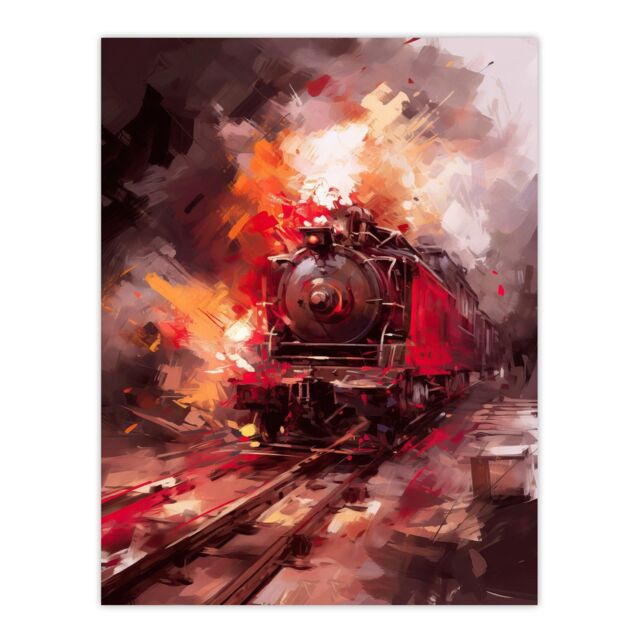 The Jacobite Steam Train Glenfinnan Viaduct Action Painting Railway ...